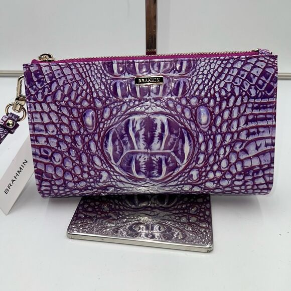 Brahmin | Bags | Brahmin Daisy Boysenberry Melbourne Wristlet | Poshmark
